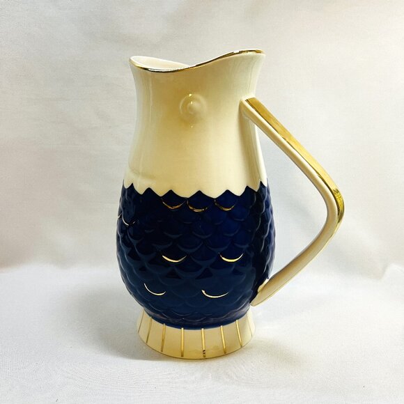 Threshold | Dining | Threshold Whimsical Fish Pitcher Vase Cobalt Blue ...